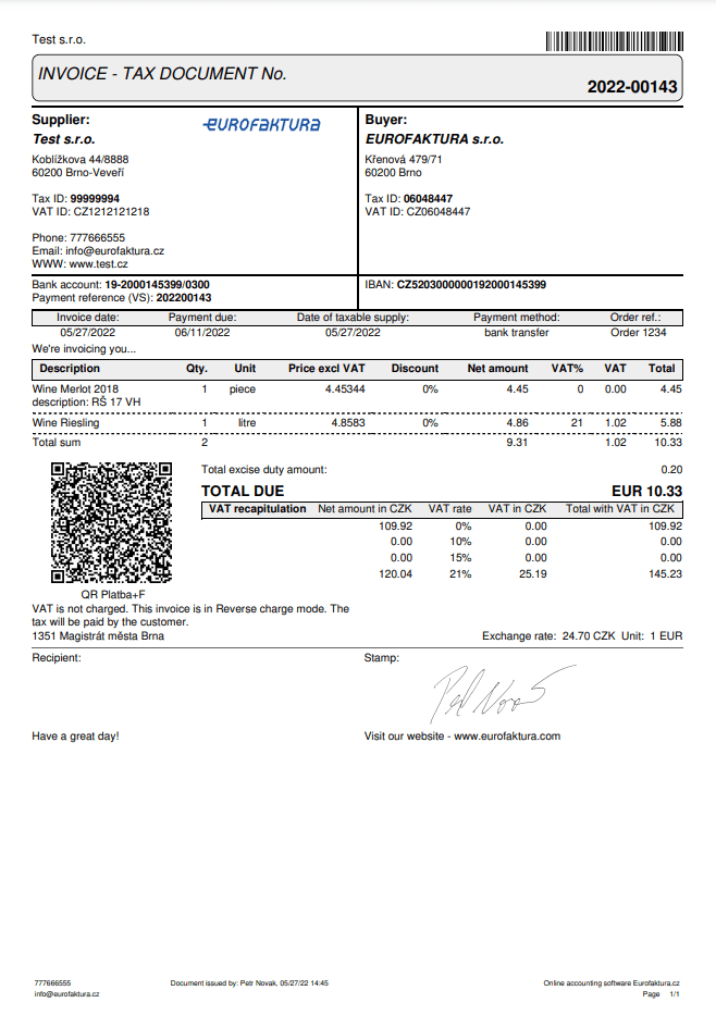 Czechia Free invoicing – Tax compliant cloud invoicing for Central Europe / Online ERP